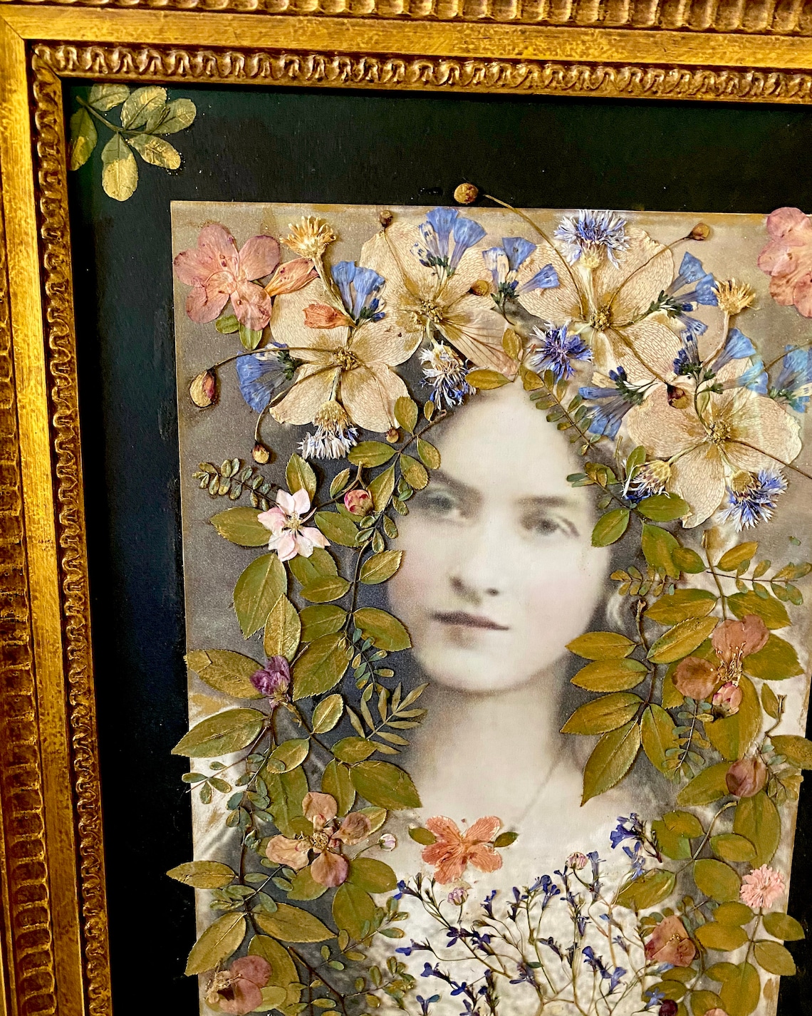 Flower Maiden - Custom Pressed Flower Original Art - Etsy