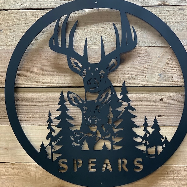 Buck and Doe Metal Sign - Etsy