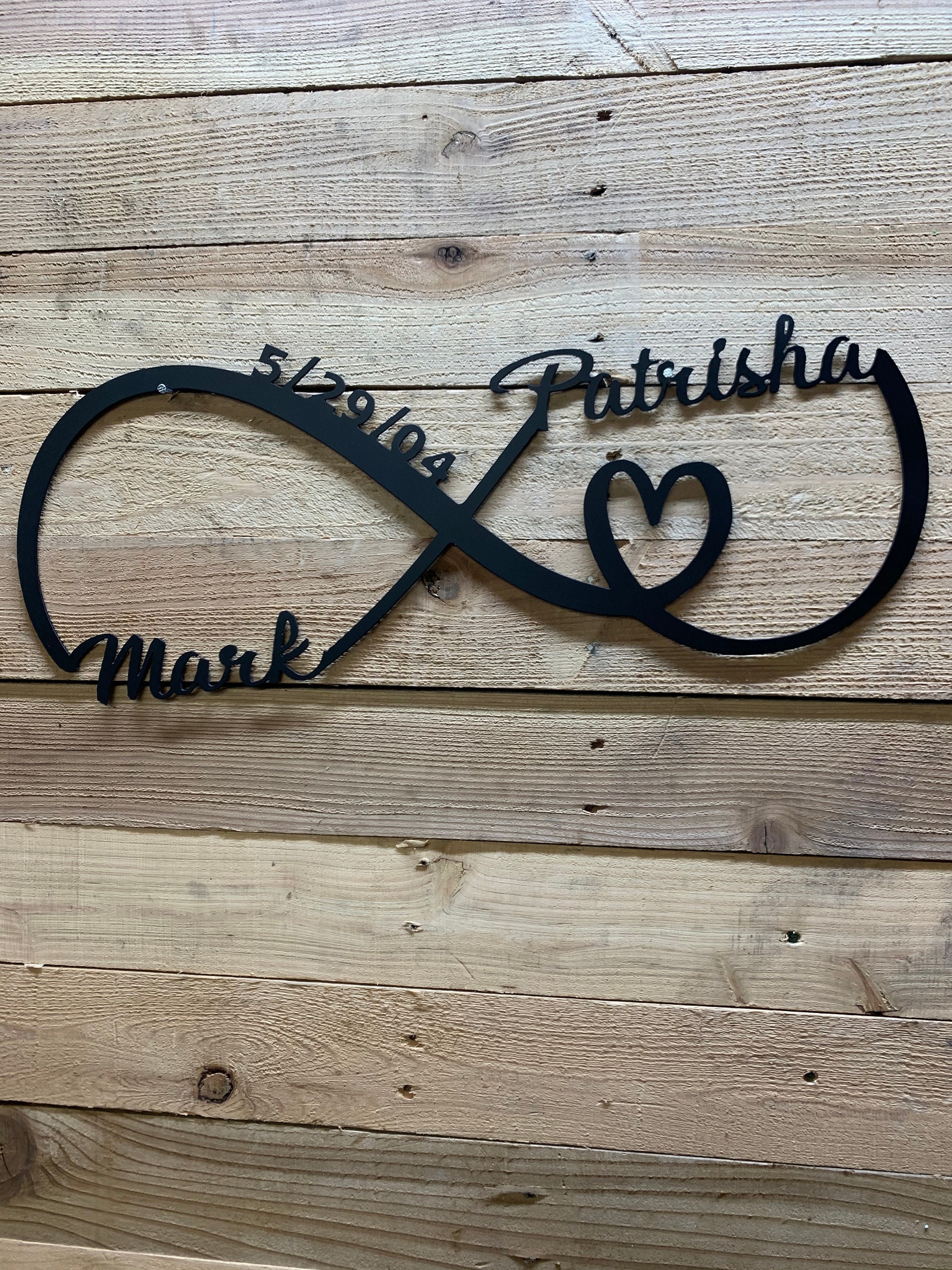 Infinity Sign With Names and Date - Etsy