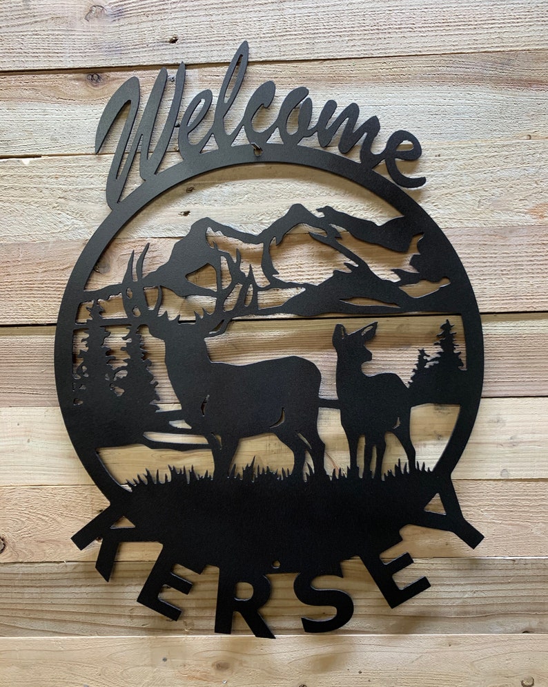 Buck and Doe Welcome Personalized Sign - Etsy