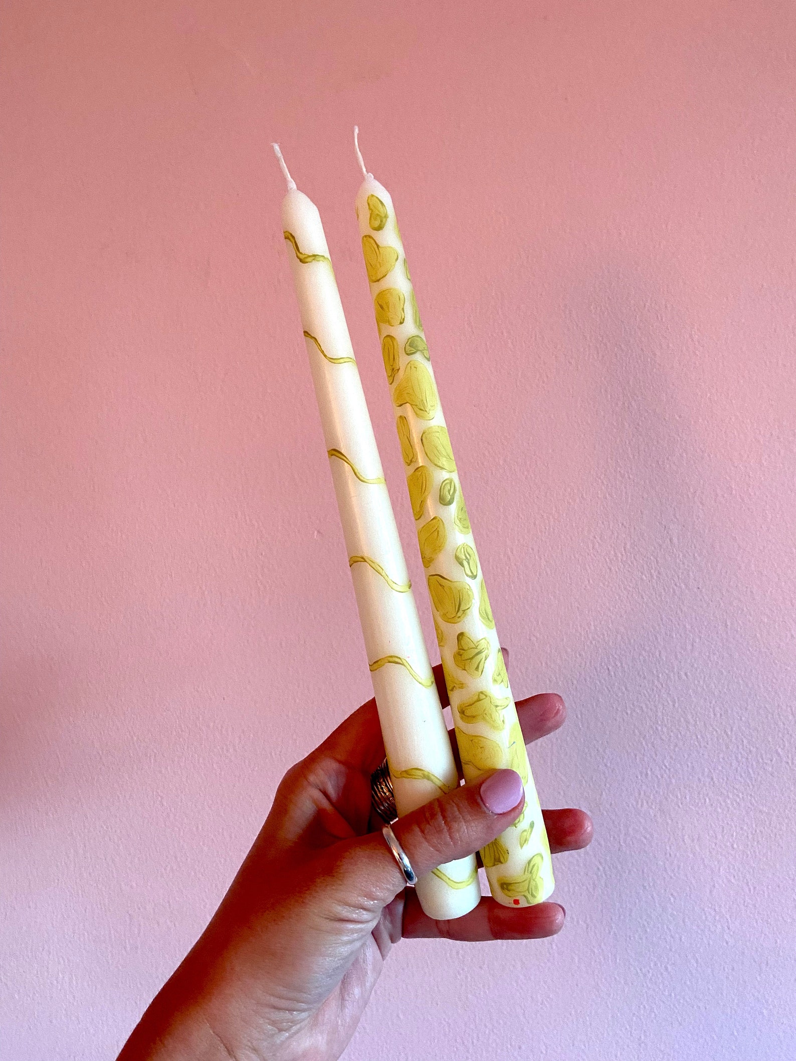 Squiggle Handpainted Candles - Etsy