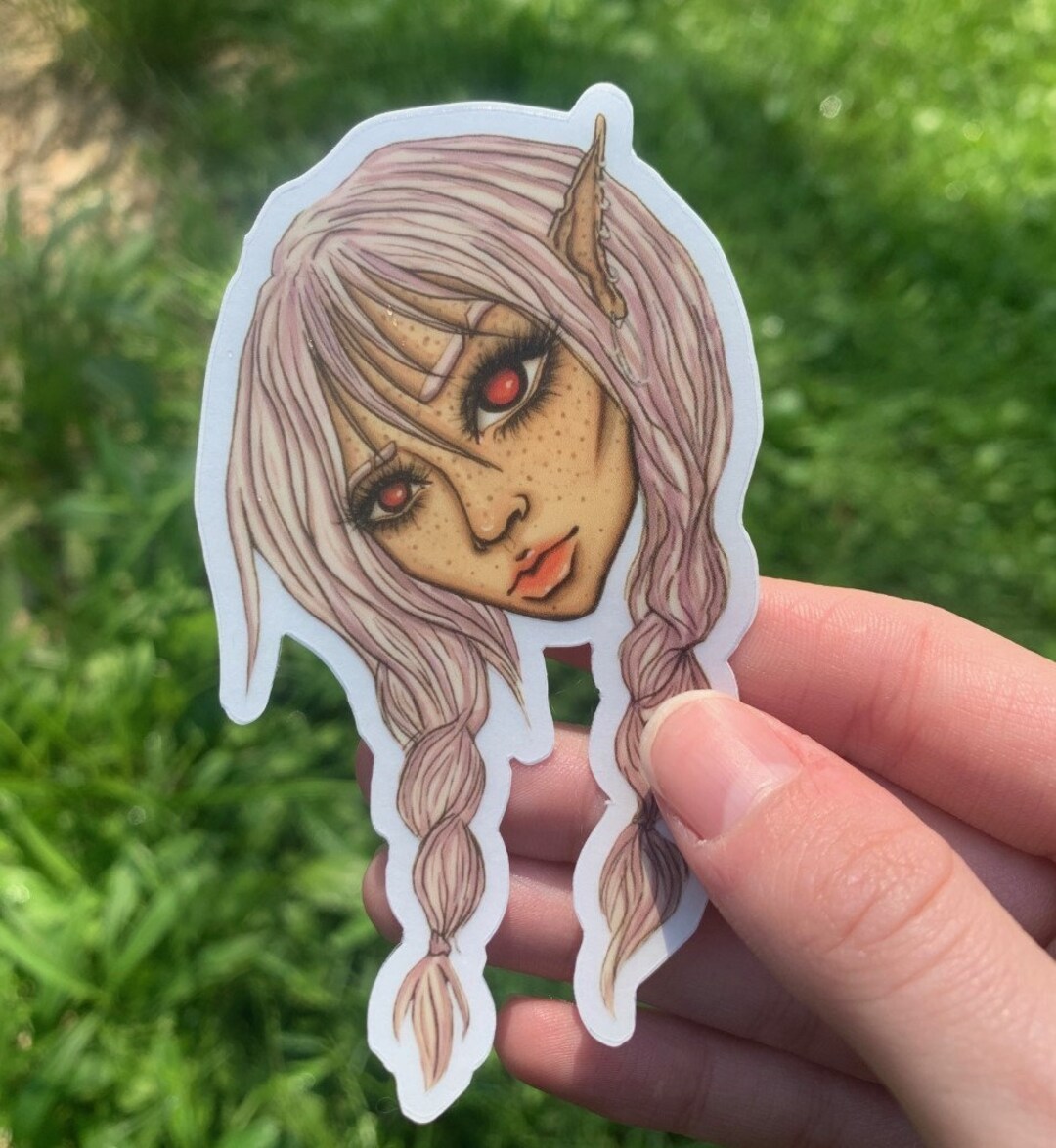 Lavender Elf Sticker ~ Edgy Elf Girl - Etsy