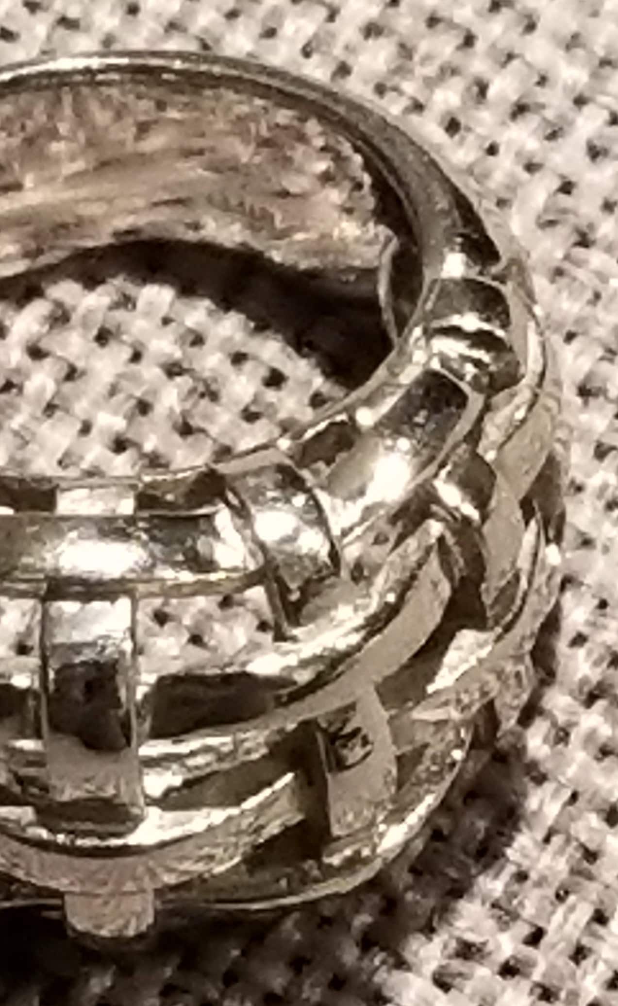 Chunky Steel Basket Weave Dome Ring Size 5 3/4 - Etsy