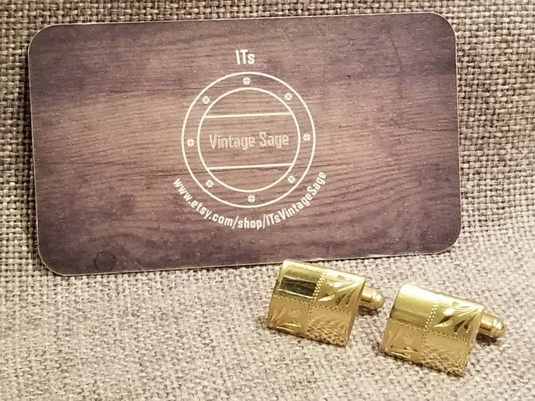 Vintage Hadley Gold Plate Etched Cufflinks Signed - Etsy