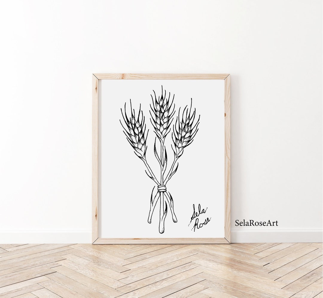 Wheat Art Print 5x7, 8x10, 11x14 Inch Art Print, Barley, Grain, Autumn ...