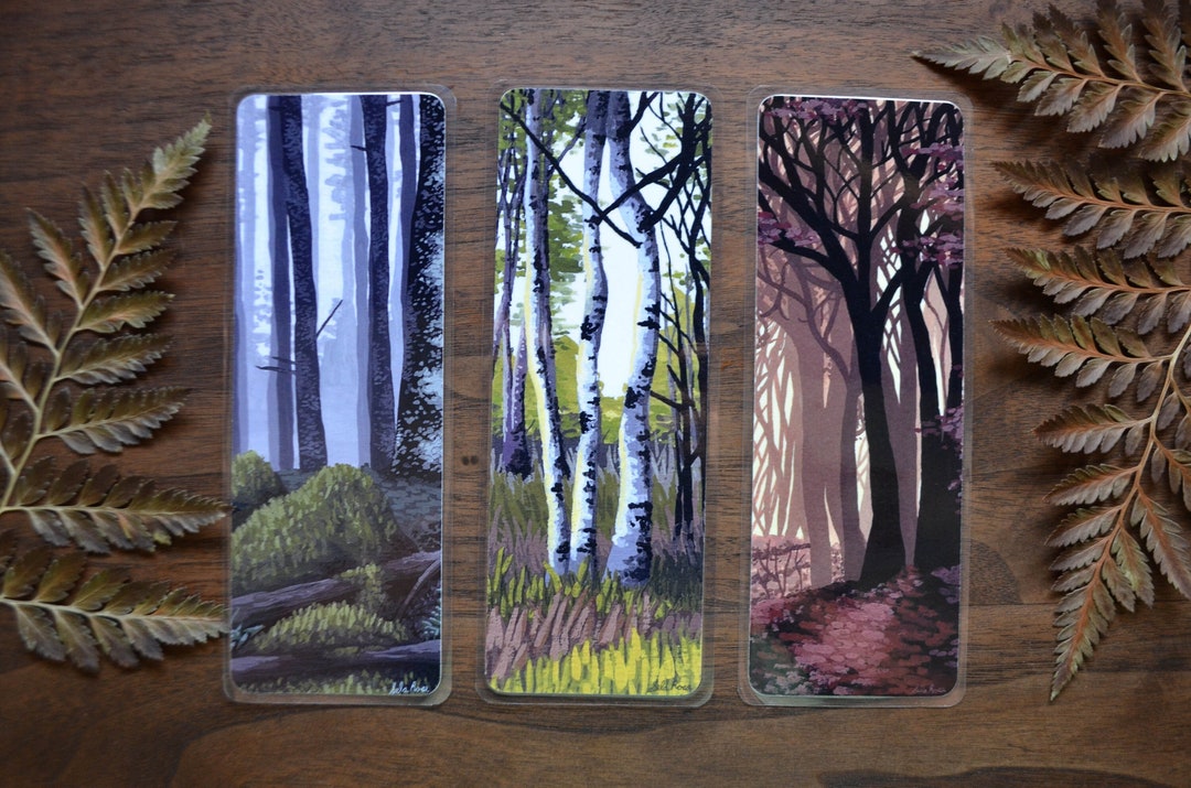 Set of Three Bookmarks - Forest Bookmarks, Cottage Core Stationary ...
