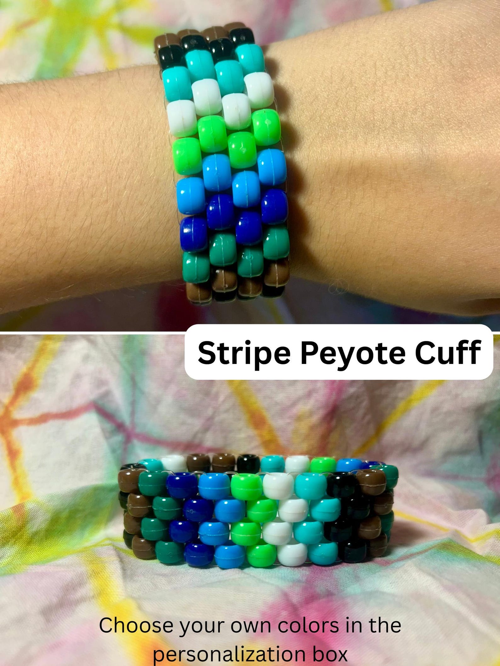 Flat Stitch Kandi Cuffs, Multistitch, Peyote, Character Cuffs, Large ...