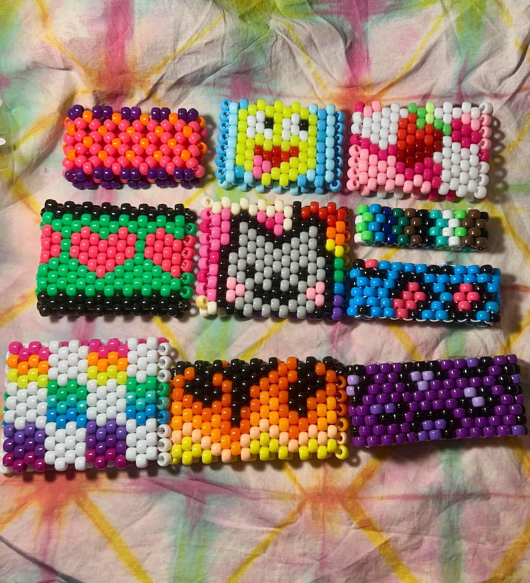 Flat Stitch Kandi Cuffs, Multistitch, Peyote, Character Cuffs, Large ...