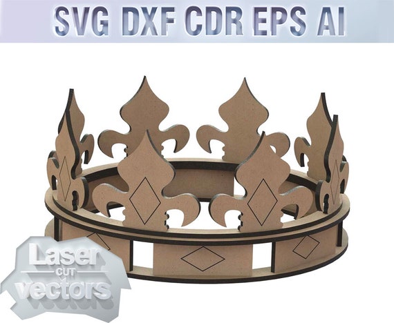 Crown. Laser Cut Vector Svg Dxf Cnc Files Lasercut Files - Etsy Singapore