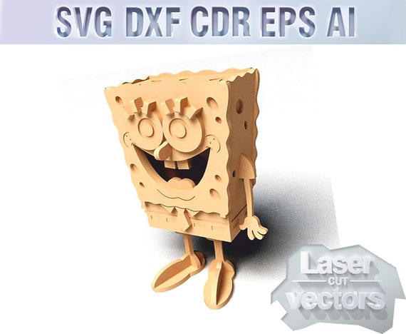 Spongebob. Laser Cut Files Svg Dxf Laser Vector Dxf Files | Etsy