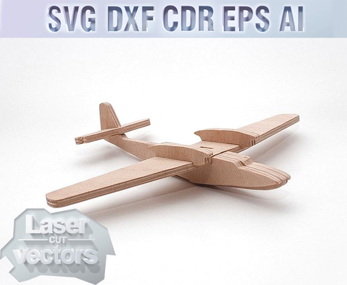 Airplane. Vector model svg dxf cnc files lasercut files | Etsy
