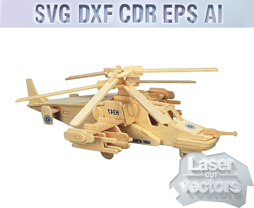 helicopter LASER CUT FILE,laser cut template,cnc files,cnc router file ...