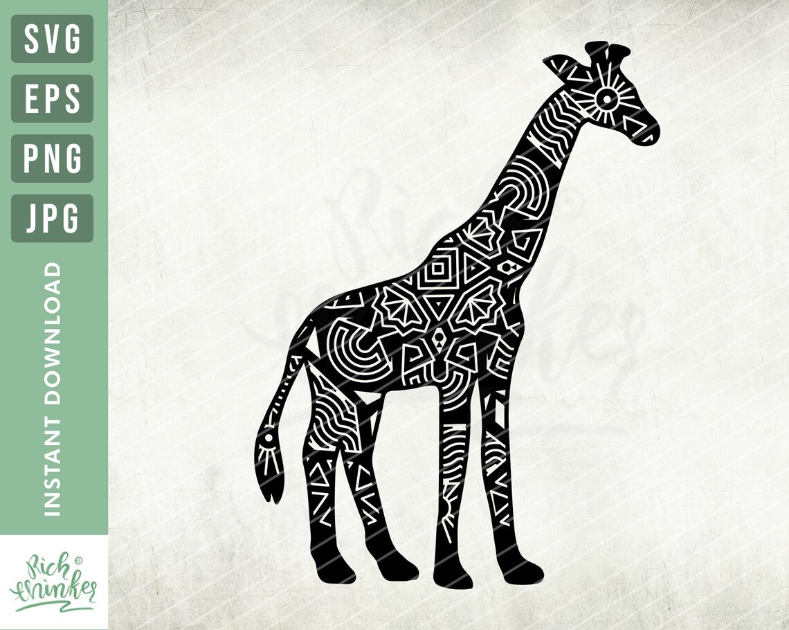 Giraffe Mandala Svg Zentangle SVG Clipart Pet Svg Mandala - Etsy
