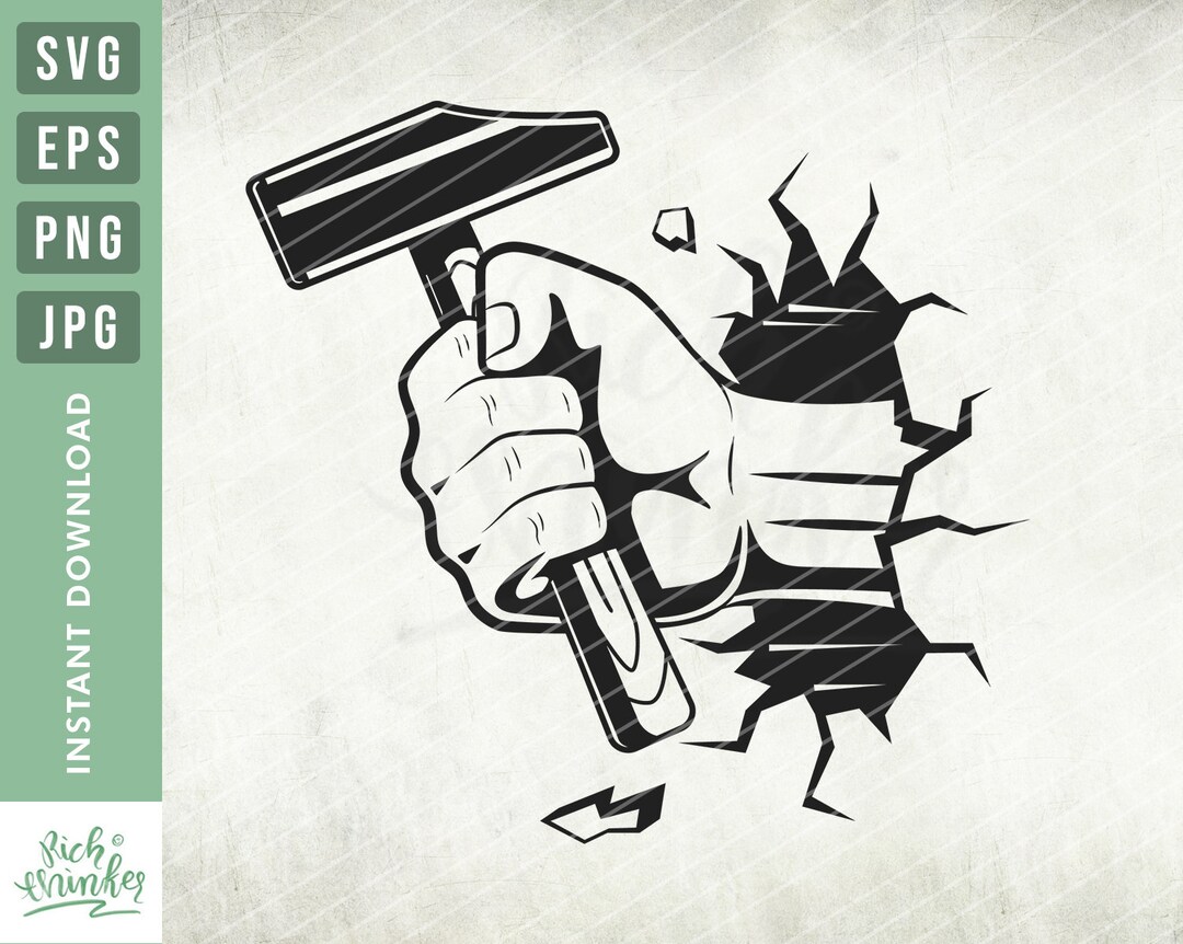 Smash Wall Hummer Svg File, Hummer Svg, Mechanic Svg, Punch Wall Svg ...