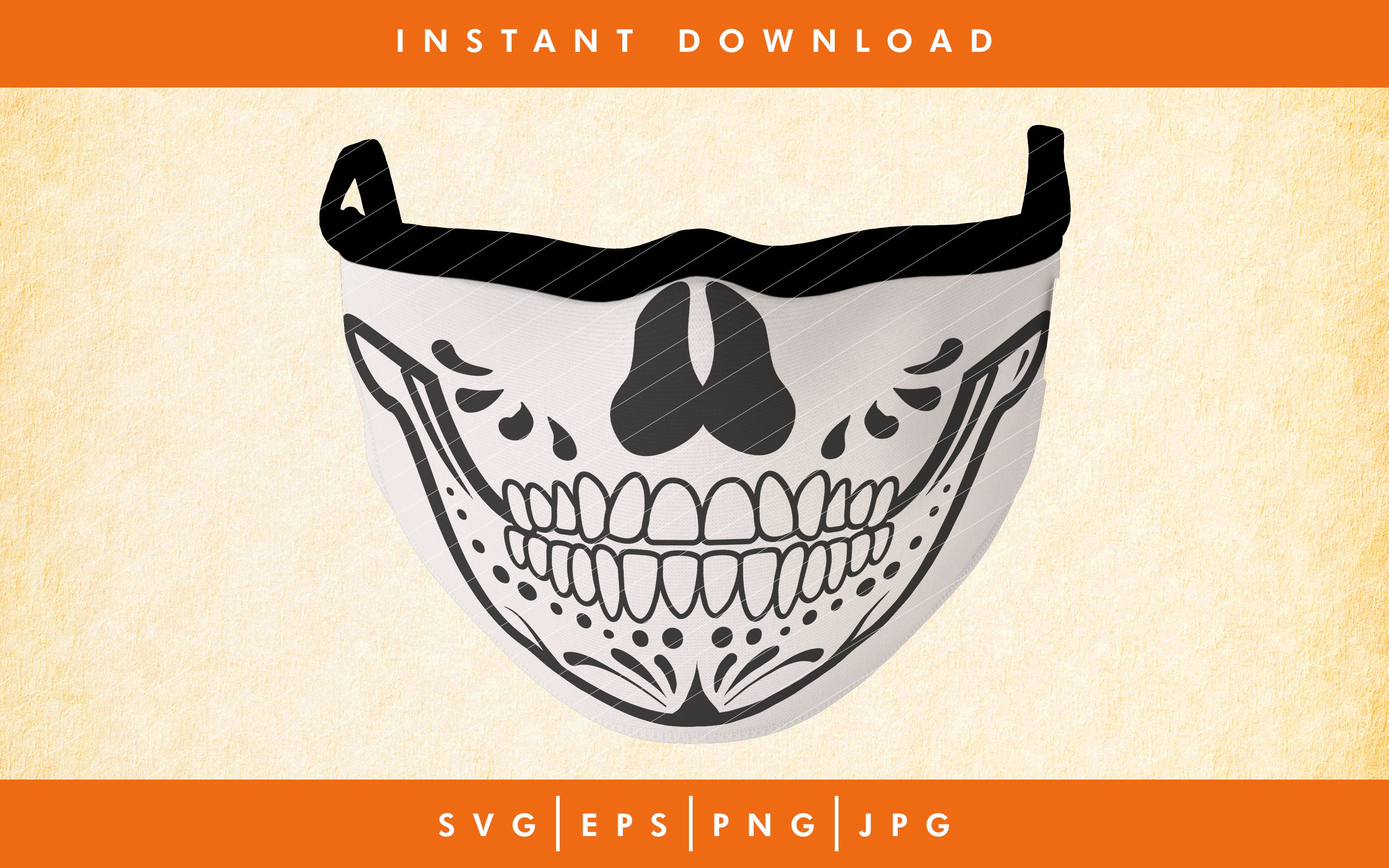 Sugar Skull Face Mask Svg Sugar Skull Svg Skeleton Mask - Etsy
