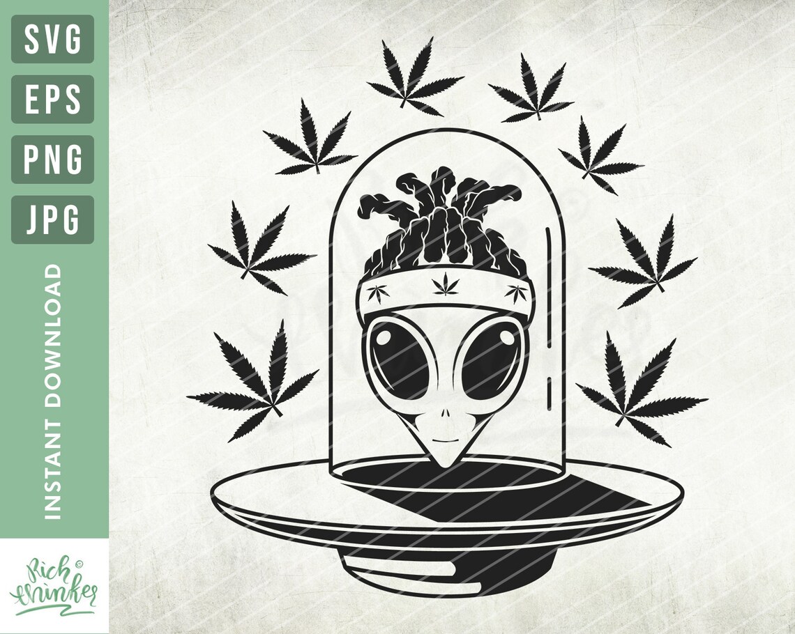 UFO Alien Weed Svg Smoking Joint Svg Rasta Alien Svg - Etsy Australia