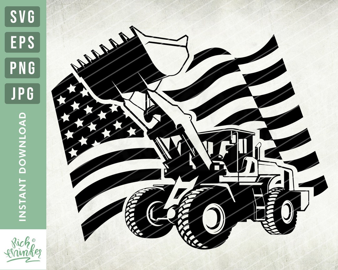US Loader Truck Svg, Construction Vehicle Svg, Front Loader Digger ...