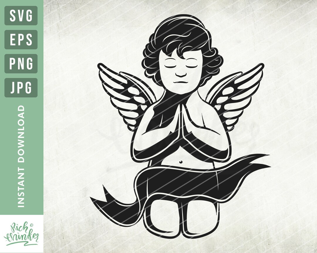 Baby Angel Wings Svg Files for Cricut Silhouette, Praying Baby Svg ...