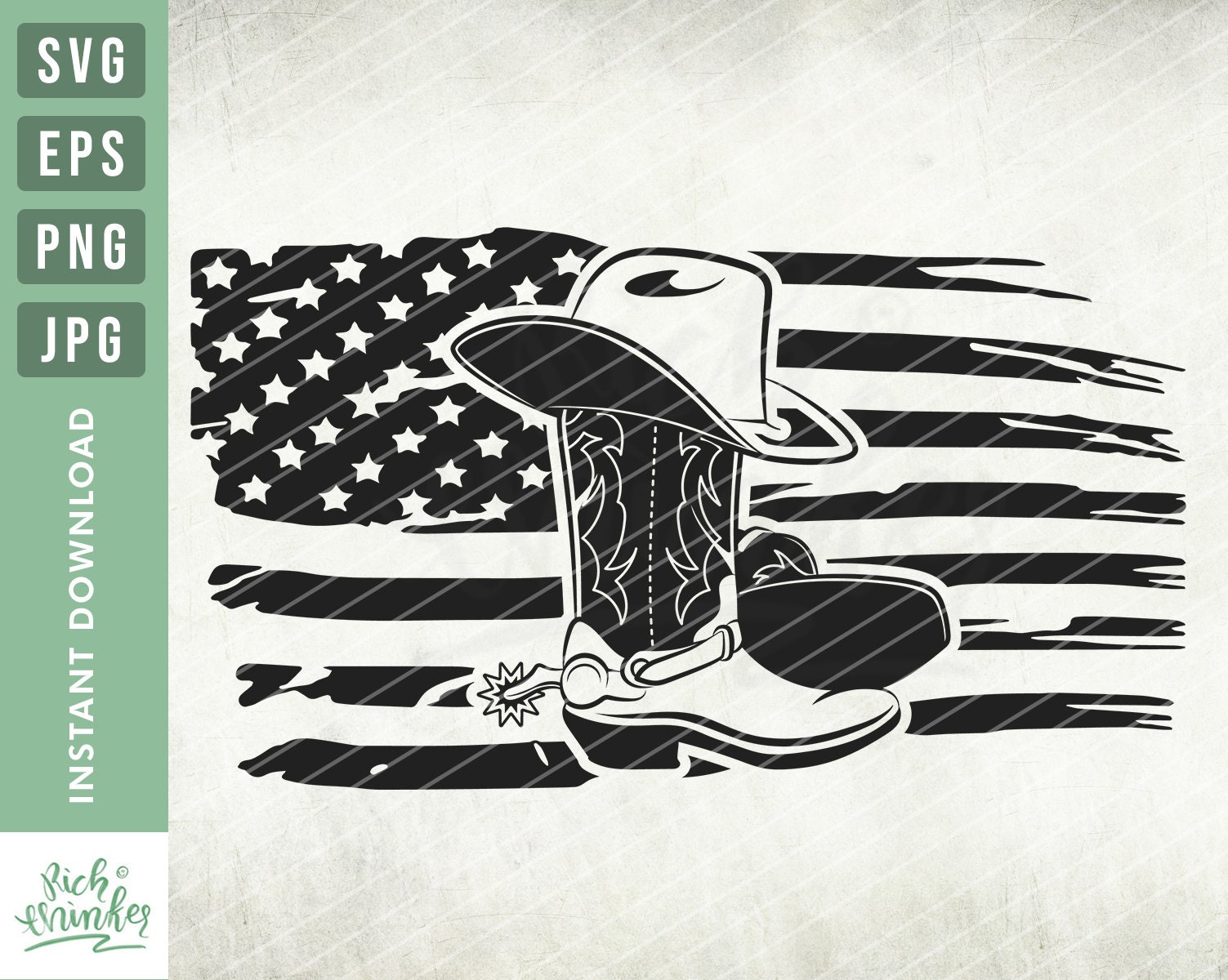 Botas de vaquero de EE.UU. y sombrero Svg Western Cowboy SVG | Etsy