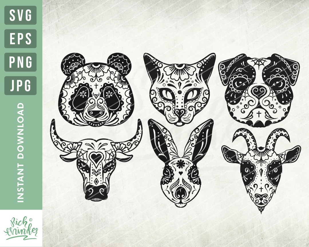 Sugar Skull Animal SVG, Day of the Dead, Dia De Los Muertos Skull ...
