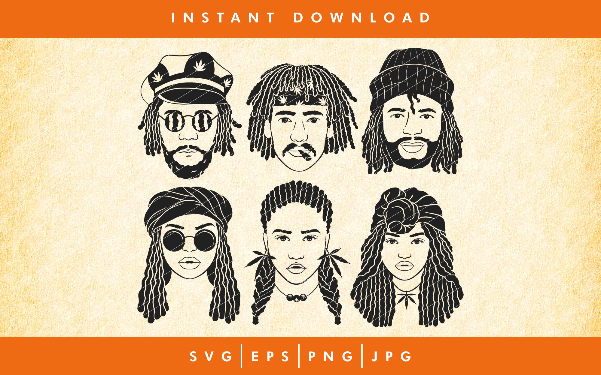 Rasta bundle svg Rasta women and men svg Dreadlocks svg | Etsy