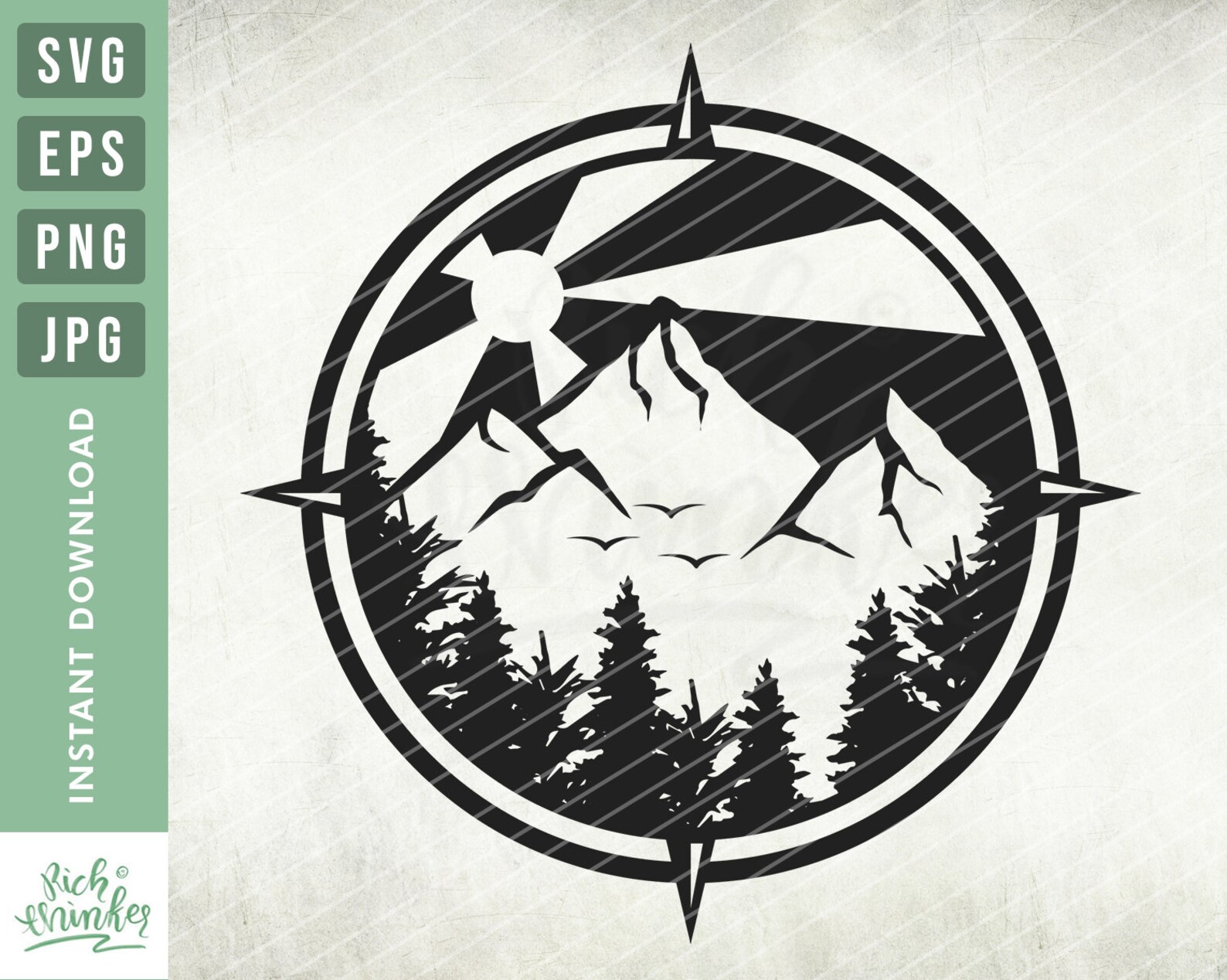 Mountain Compass Svg, Camping Svg, Mountains Svg, Nature Trip Svg ...
