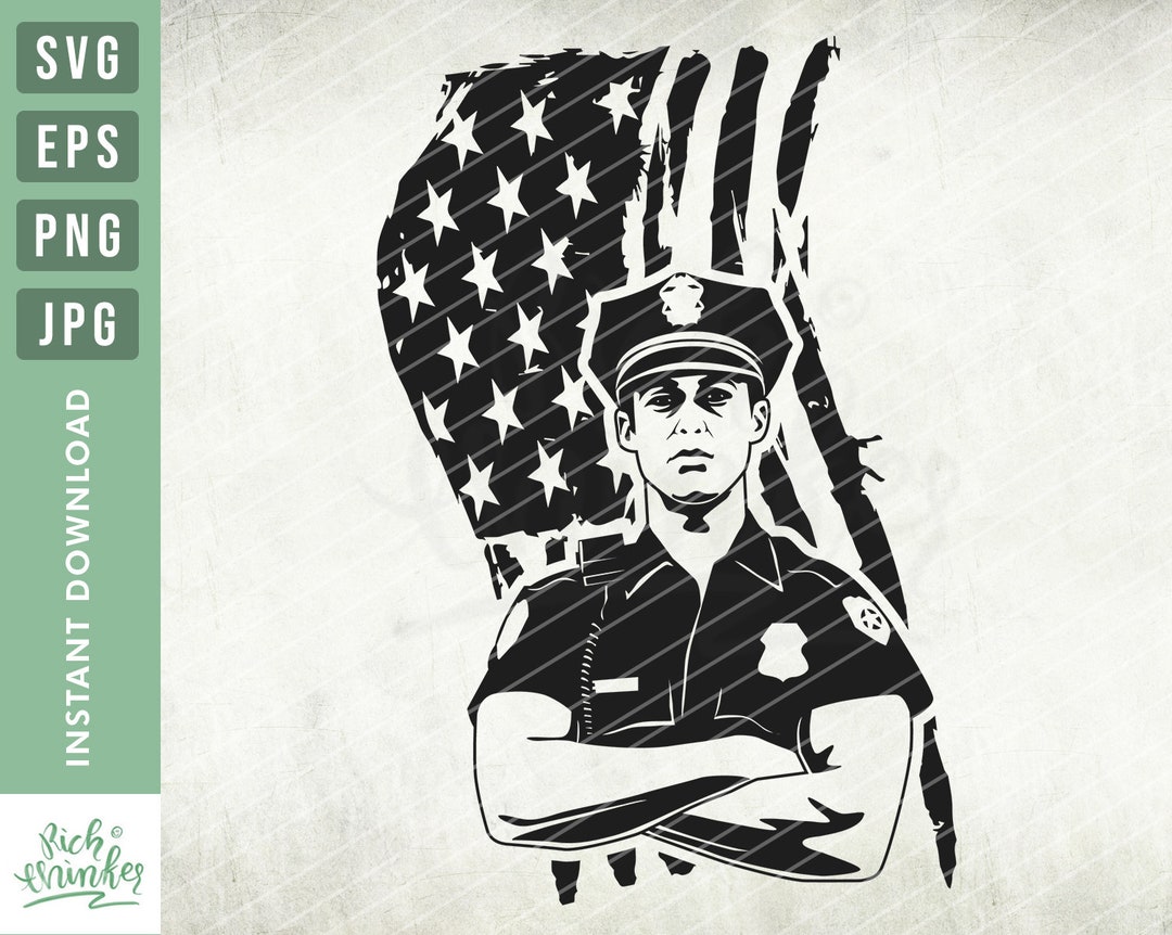 Distress US Flag Police Officer Svg, Policeman Svg,dad Cop Svg. NYPD ...