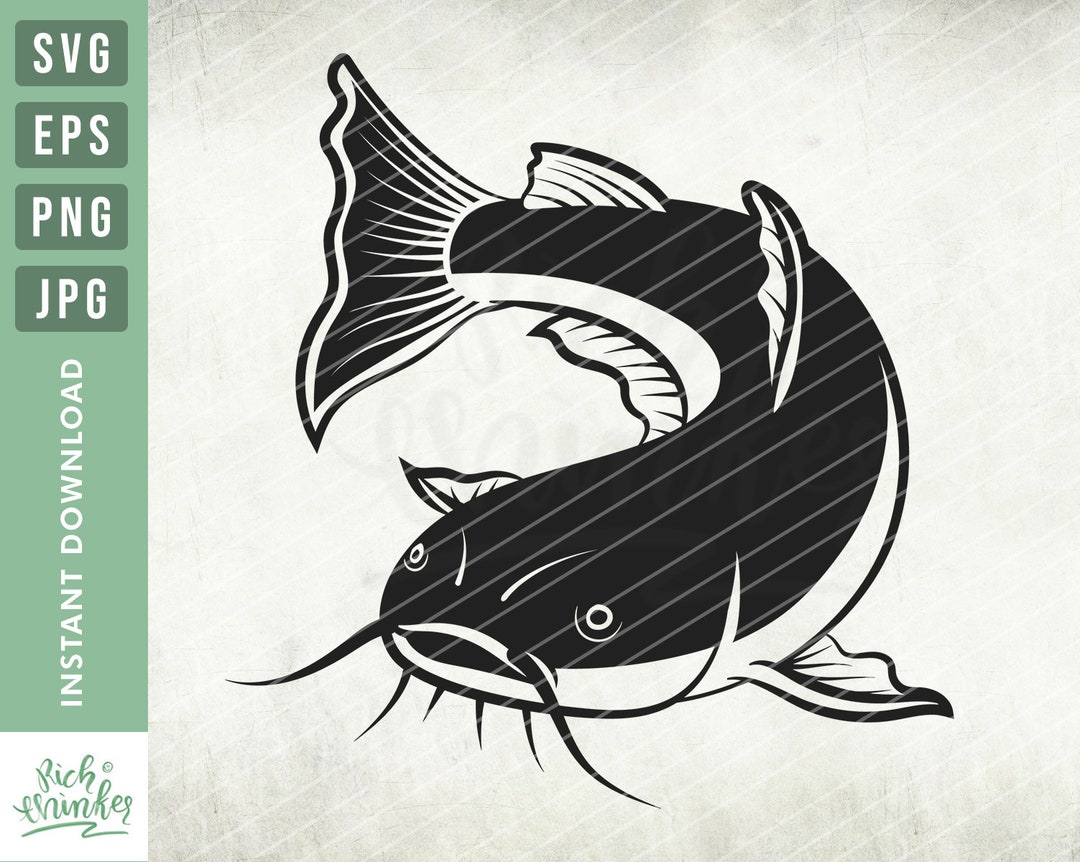 Catfish Svg, Catfish Fishing Svg Files, Catfish Png, Catfish Stencil ...