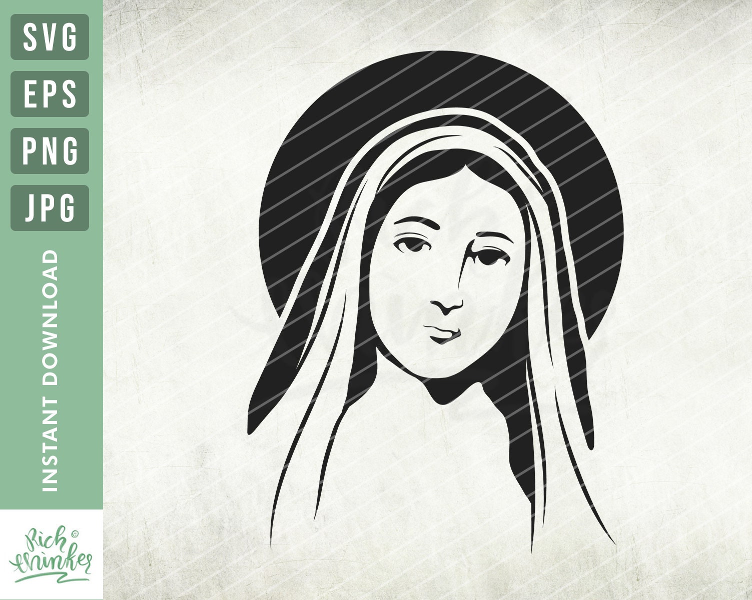 Virgin Mary Black And White Clip Art