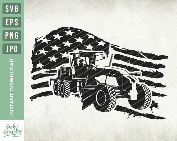 US Road Grader SVG Heavy Equipment Svg Road Grader Cut | Etsy