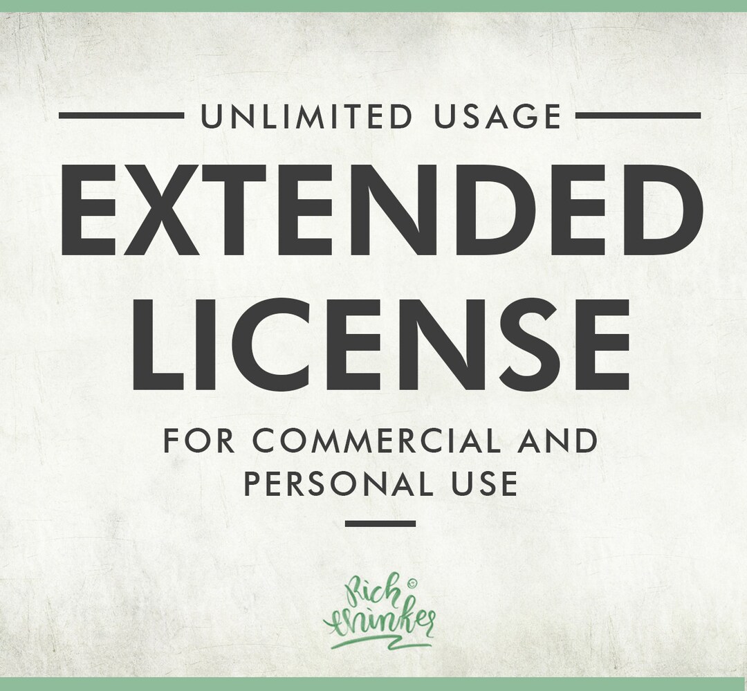 Extended License, for Commercial and Personal Use, Unlimited Usage - Etsy