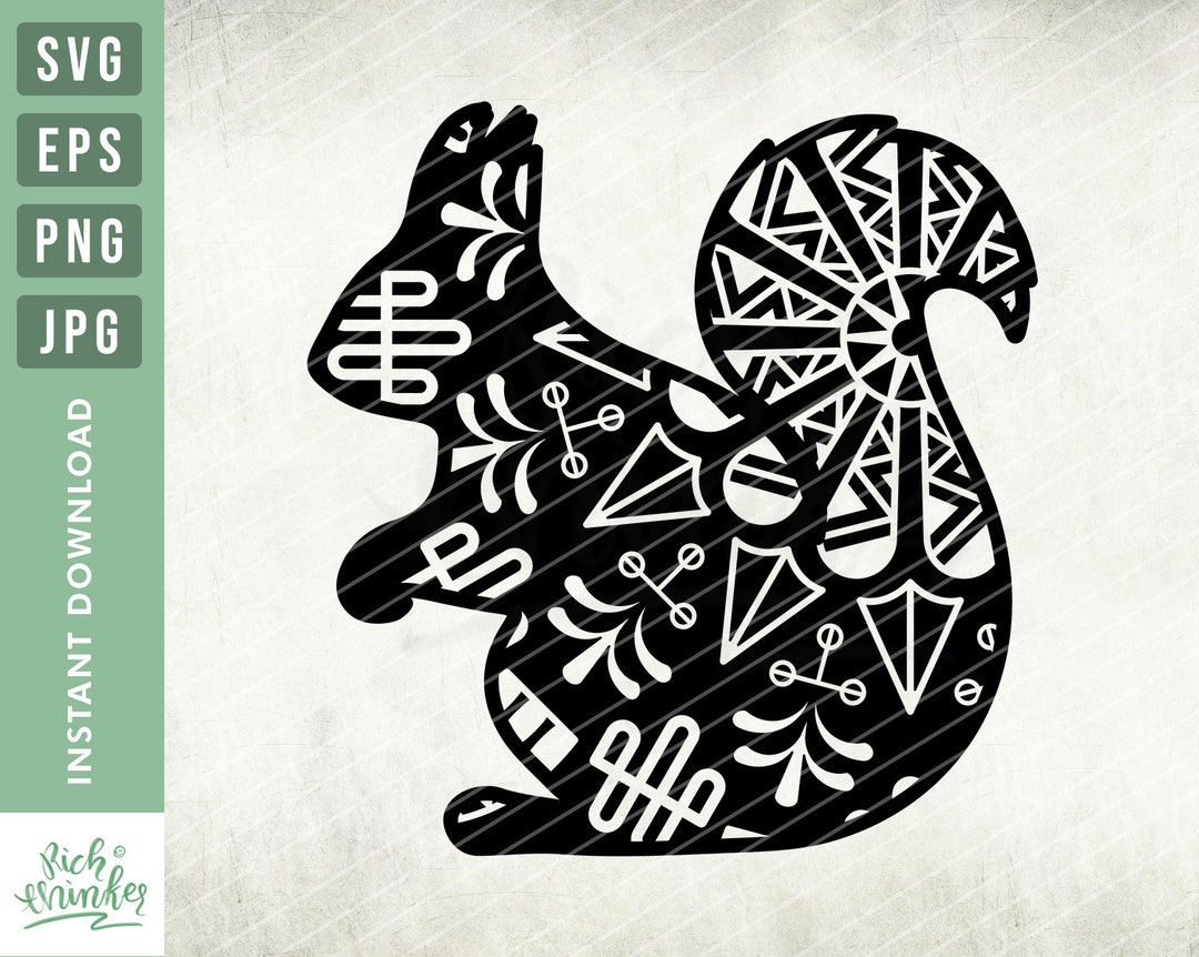 Squirrel Mandala Svg, Zentangle SVG, Clipart, Pet Svg, Mandala Pattern ...