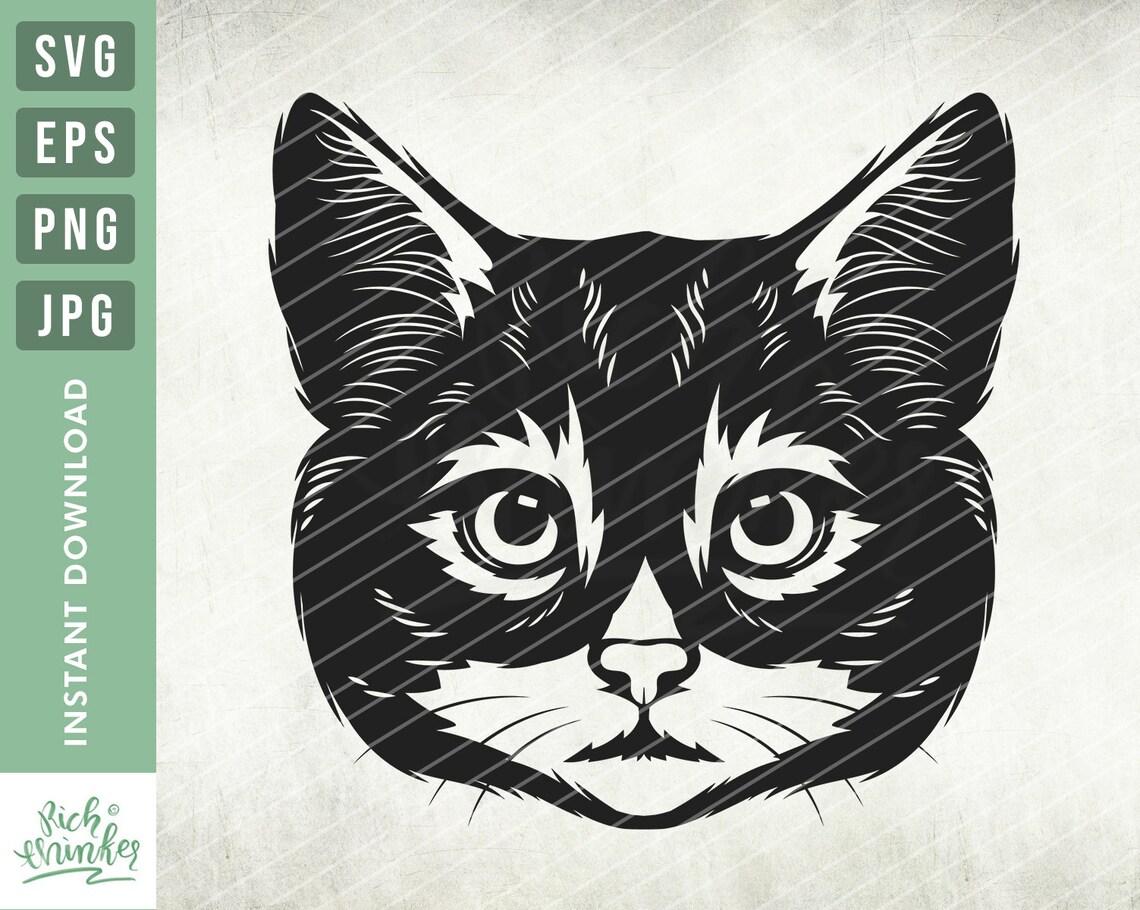 Cute cat svg Funny Cat face svg cat face svg Kitten head | Etsy