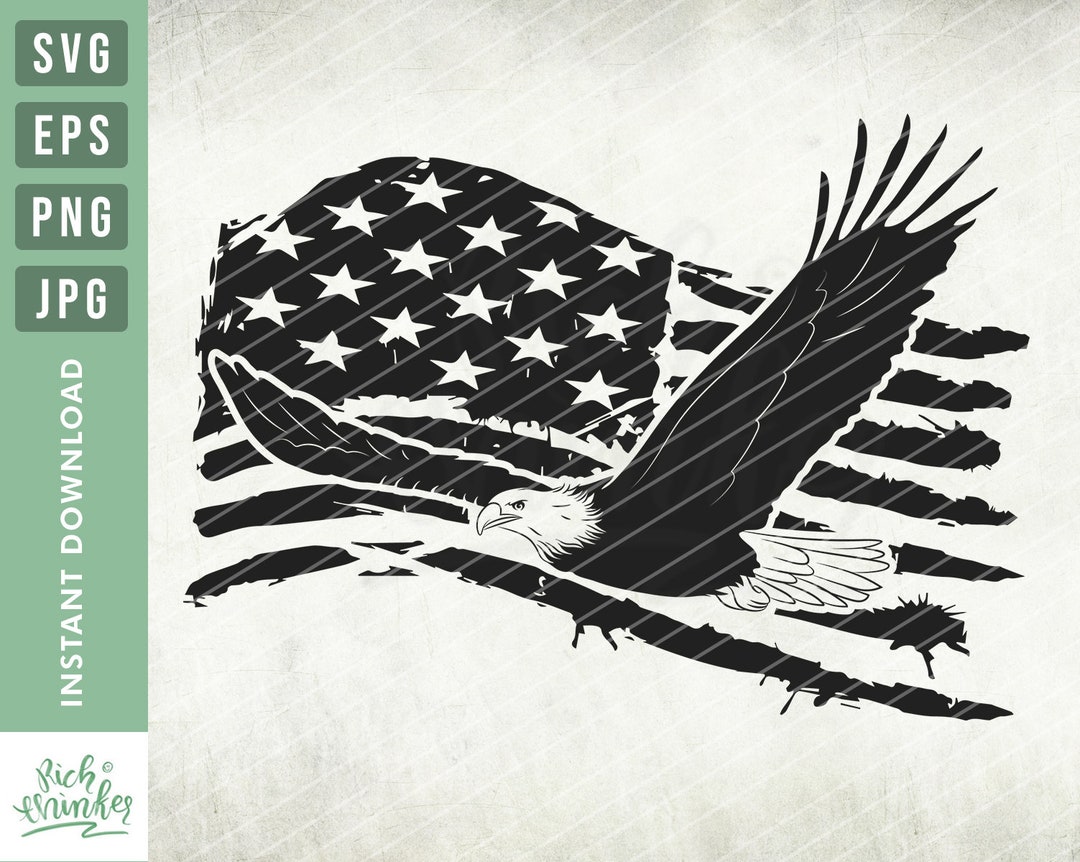 US Distress Flag Eagle Svg, Flying Eagle Svg, Eagle Svg, Patriotic ...