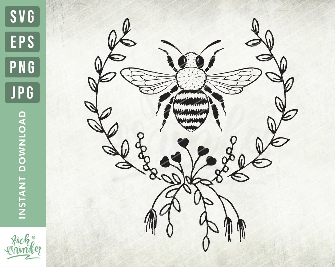 Floral Bee Svg, Bumble Bee Svg, Honey Bee Svg, Bee Kind Svg, Save the ...