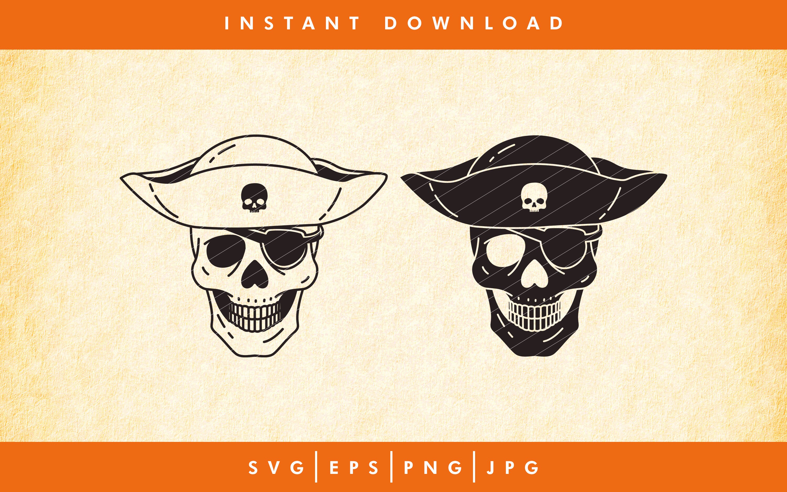 Pirate skull SVG Pirate SVG Skull svg Pirate Clipart | Etsy