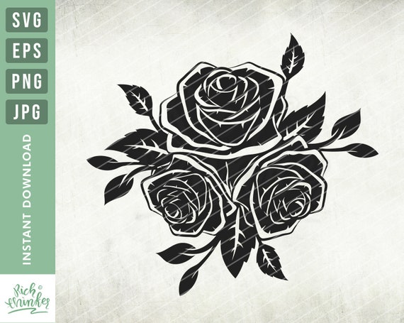 Roses Flowers Svg Flower Svg Valentines Svg Floral Svg | Etsy