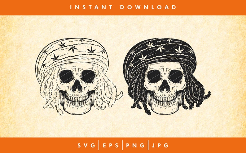 Rasta skull svg Rasta Dreads svg Jamaica Man svg - Etsy France