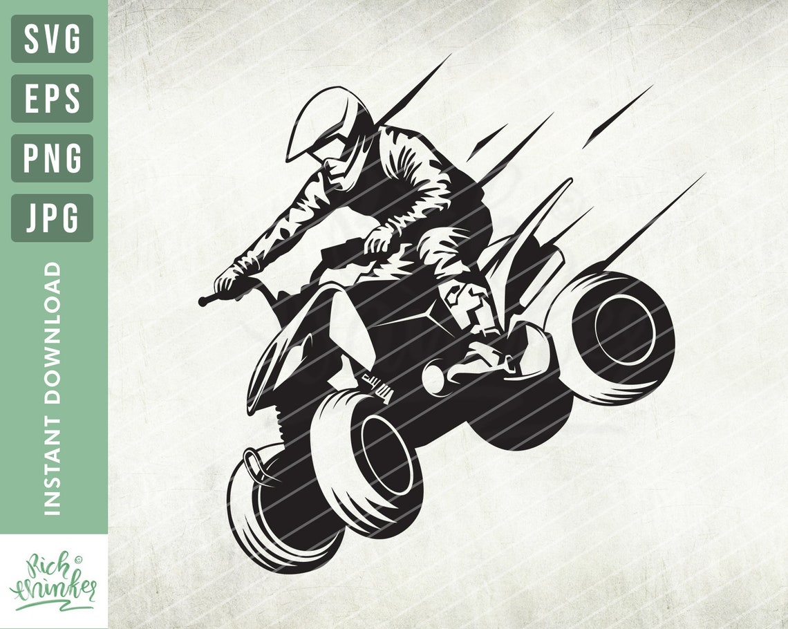 4 Wheeler Svg, Atv Svg, Atv Rider Svg, off Road Svg, Dirt Bike Svg, US ...