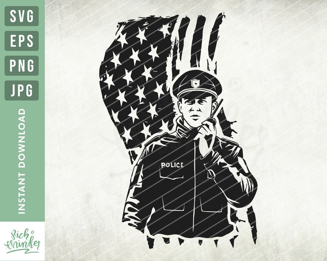 Distress US Flag Police Officer Svg, Policeman Svg,dad Cop Svg. NYPD ...