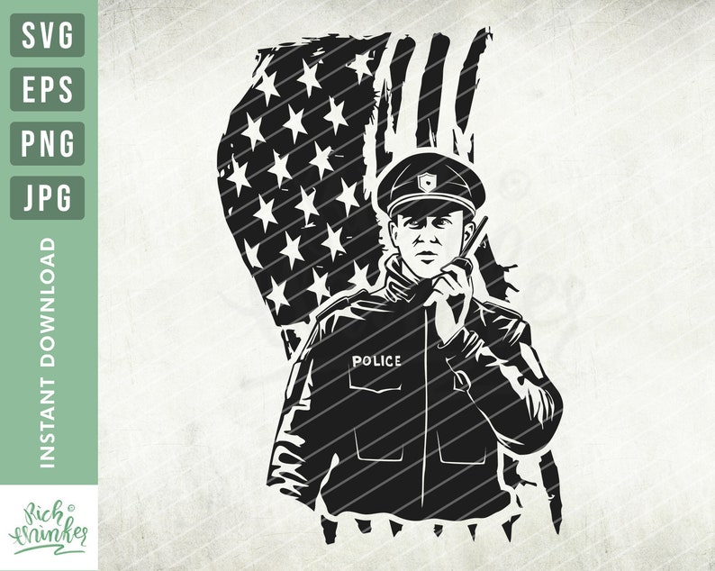 Distress US Flag Police Officer Svg, Policeman Svg,dad Cop Svg. NYPD ...