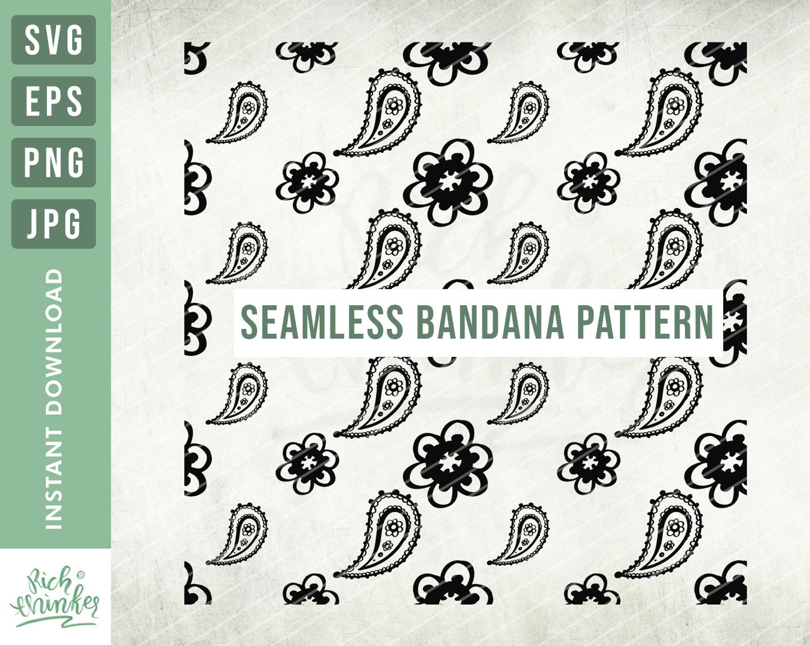 Seamless Bandana pattern svg Mandala svg Floral pattern svg | Etsy