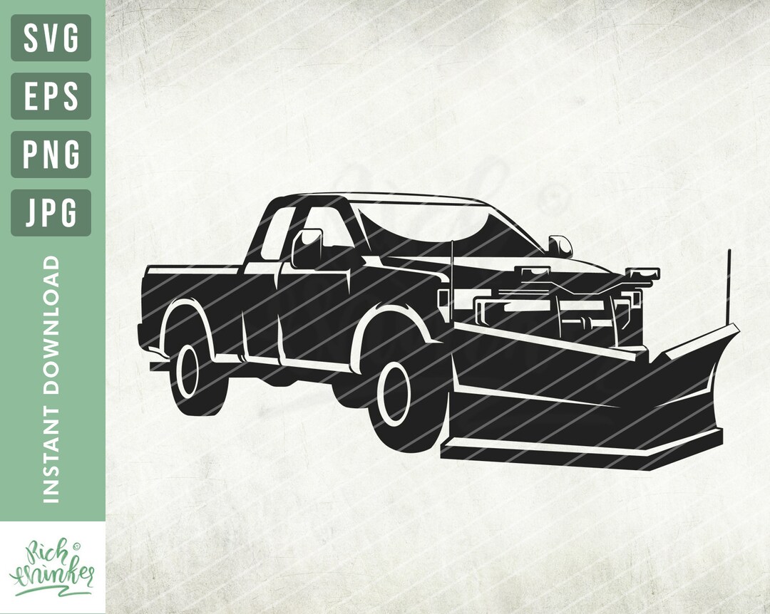 Snow Plow Truck SVG, Winter SVG, Snowplow Illustration Drawing Decal ...