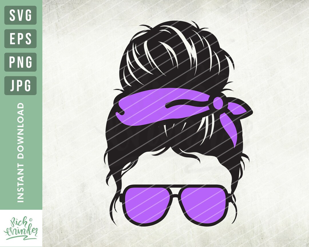 Messy Mom Bun Svg, Mom Bun Svg, Mommy Svg, Mom Cut Files, Cute Mom Svg ...