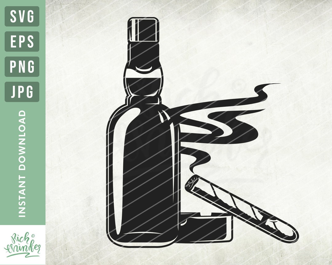 Whiskey Bottle SVG, Whiskey Svg, Scotch Svg, Cigar Svg, Tobacco Svg ...