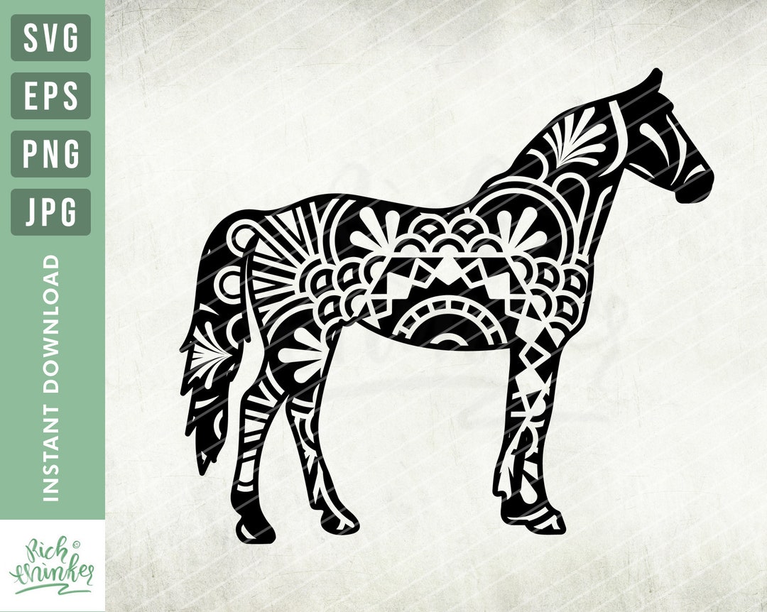 Horse Mandala Svg, Zentangle SVG, Clipart, Pet Svg, Mandala Pattern Svg ...