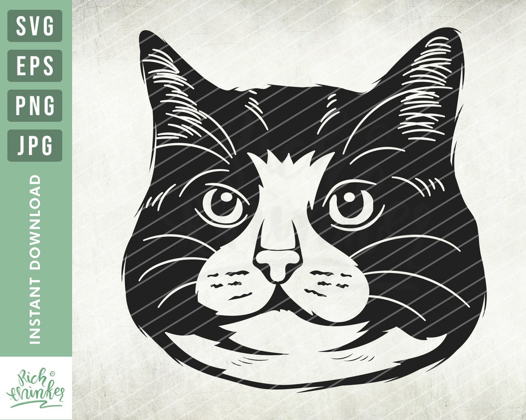 Fat Cat Svg, Funny Cat Face Svg, Cat Face Svg, Kitten Head Svg ...