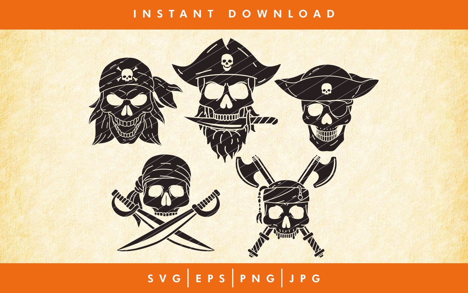 Pirates skull SVG Pirate SVG Skull svg silhouette Clipart | Etsy