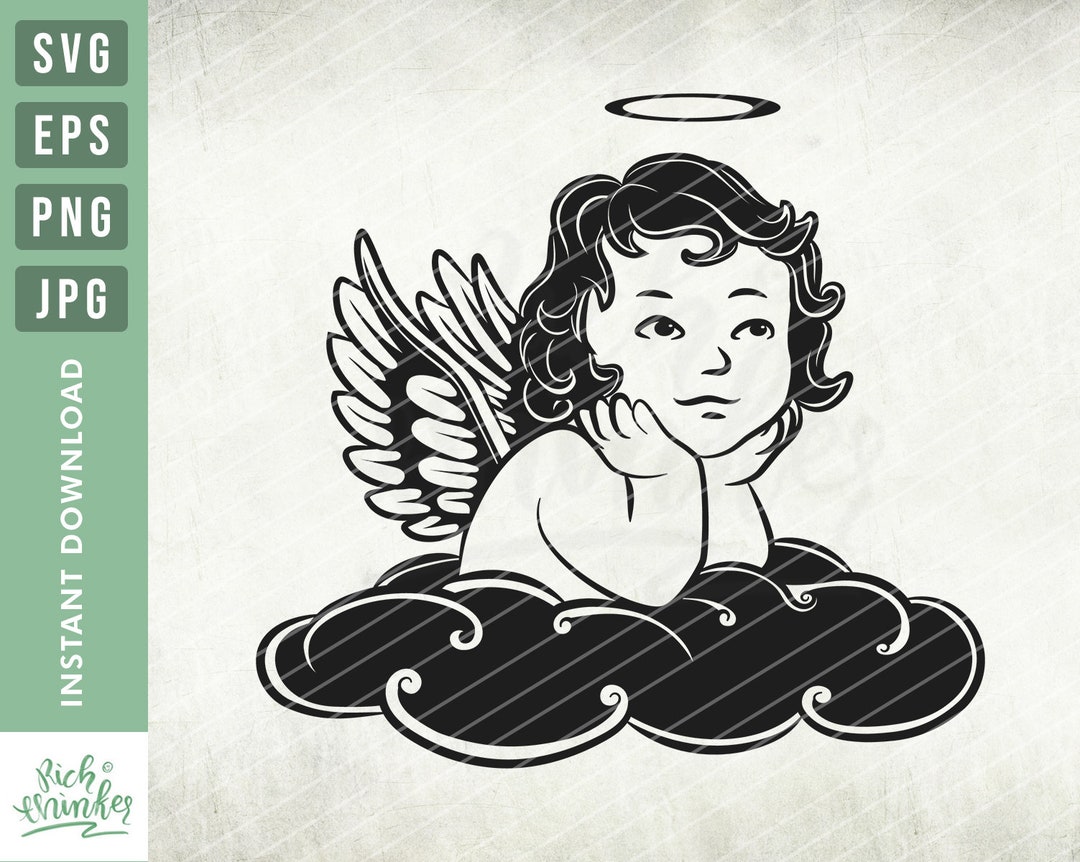 Baby Angel Wings Svg Files for Cricut Silhouette, Praying Baby Svg ...