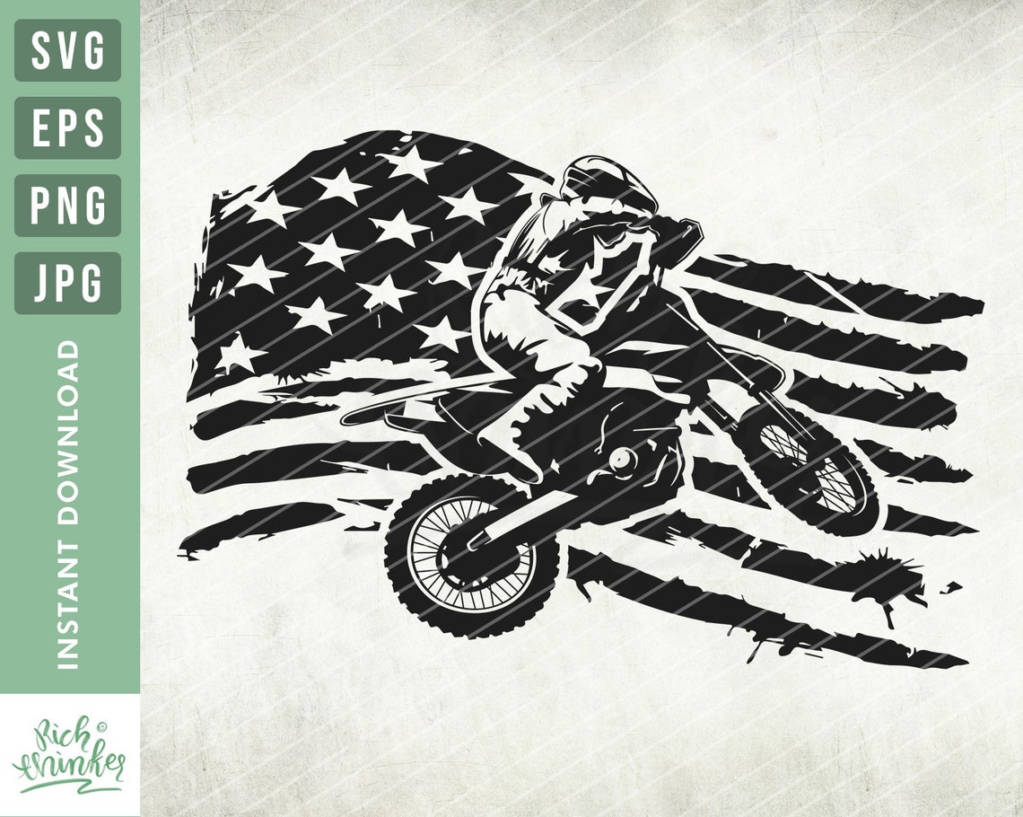 US Distress Flag Motocross Svg Motorcycle Racing Svg Dirt - Etsy